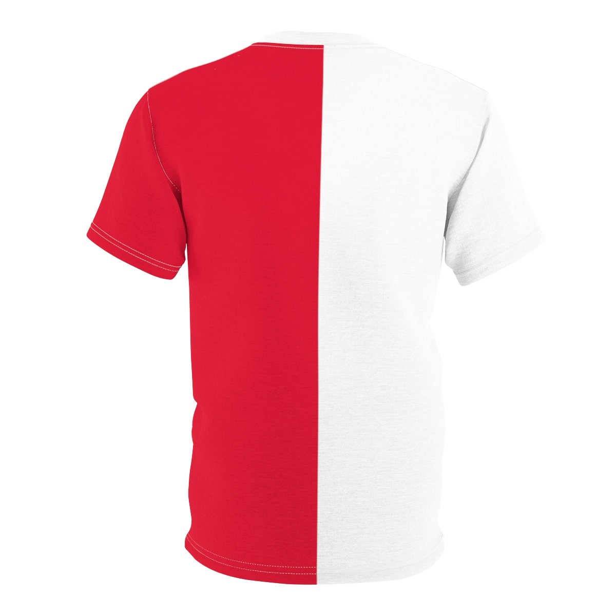 Red & White Adult Split Tee Two Tone Half and Half - Etsy