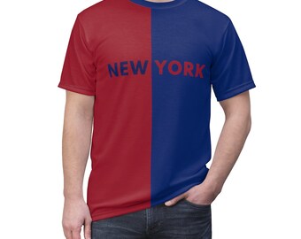 Red Blue Split Shirt - Etsy