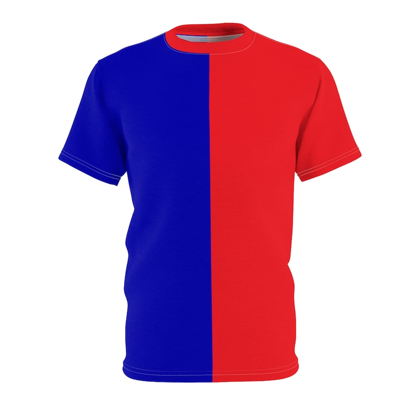 Half Blue and Red Shirt - Etsy