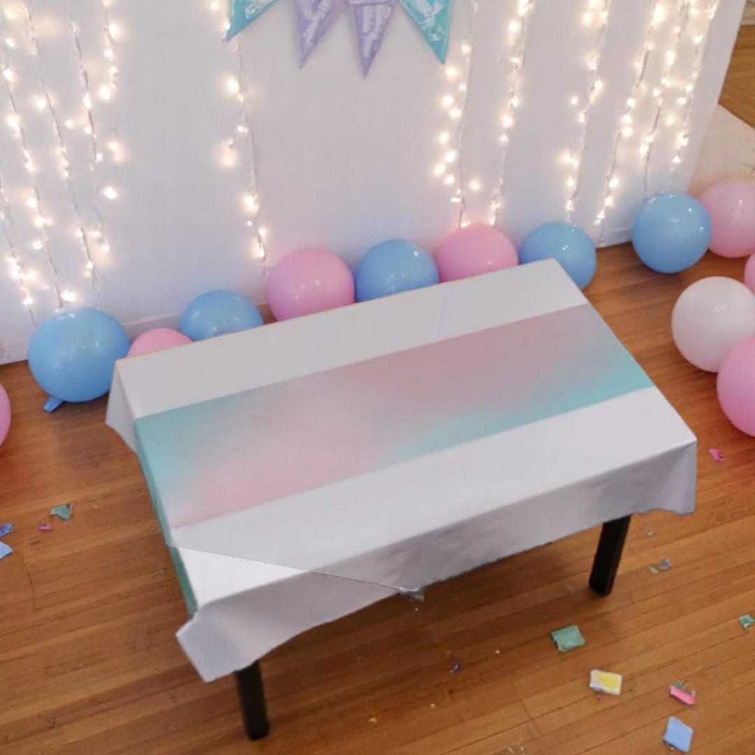 Gender Reveal Table Runner Baby Shower Party Decor Pink Blue Table ...