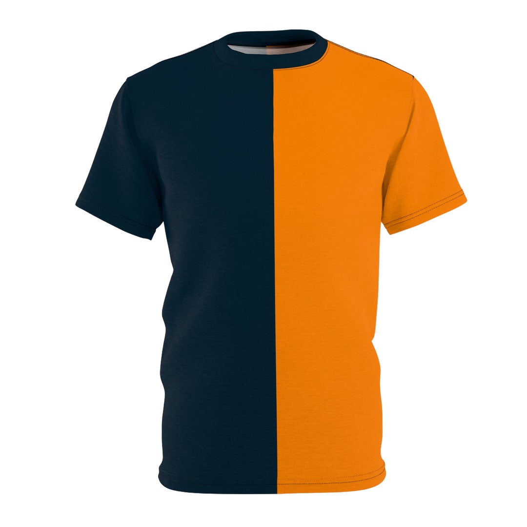 Blue & Orange Two Tone Adult Split Tee Half and Half - Etsy