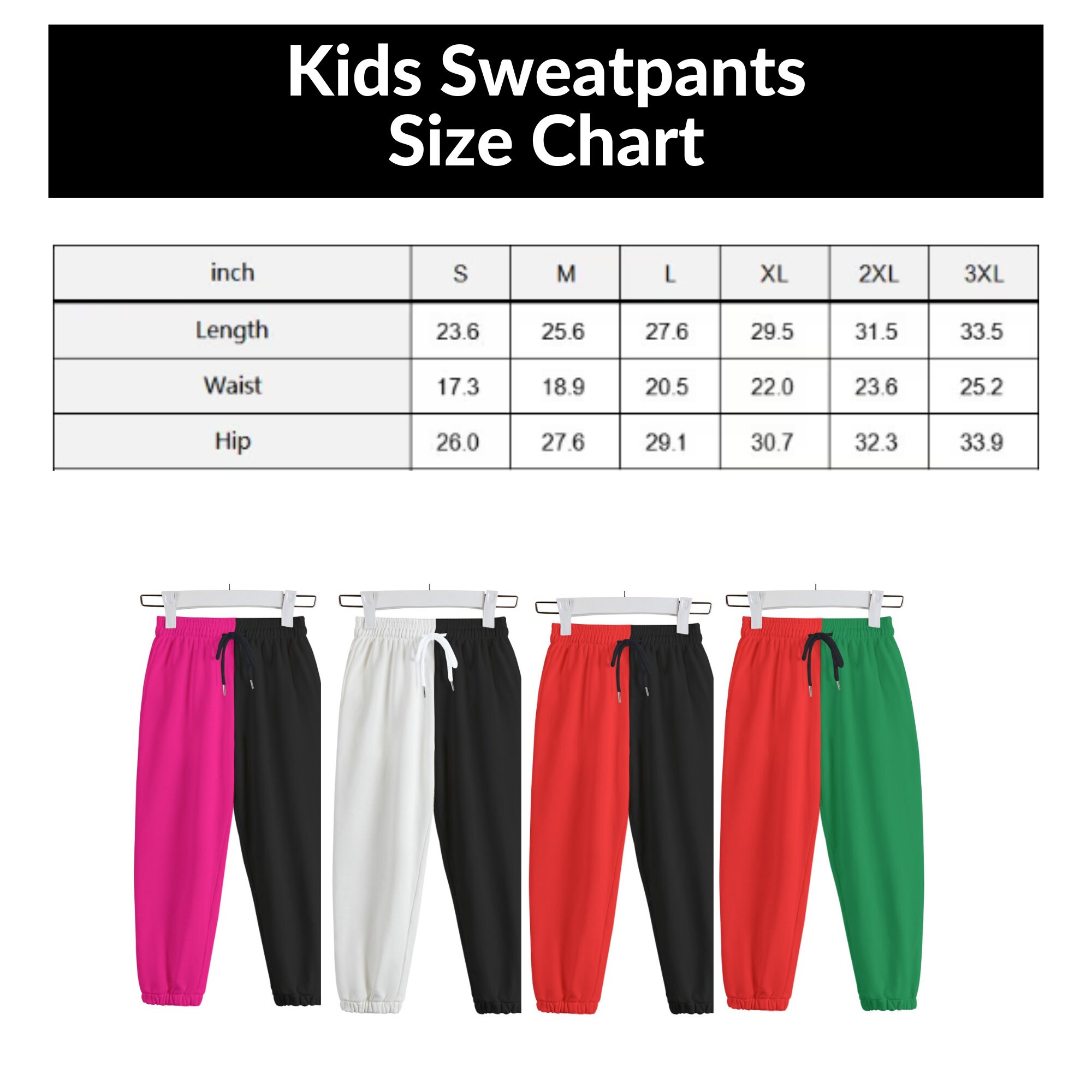 Kid's Half and Half Colored Split Sweatpants - Etsy