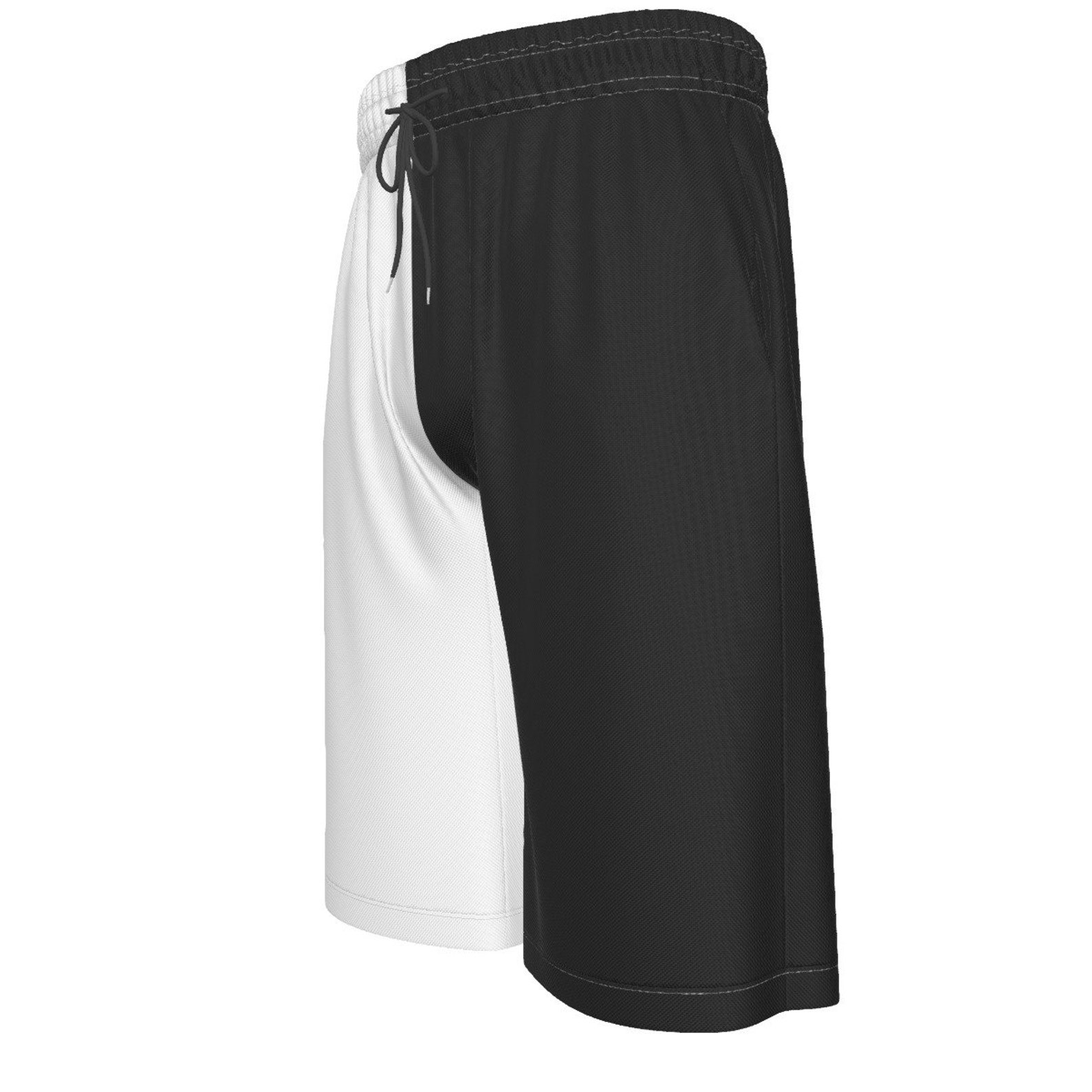 Black and White Two Color Split Men's Over-the-knee Shorts - Etsy