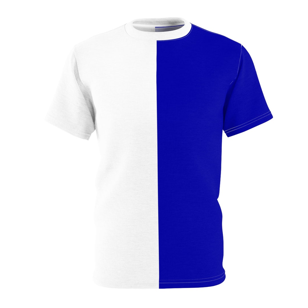 Half Royal Blue & Half White Adult Split Tee Half and Half Shirt - Etsy UK