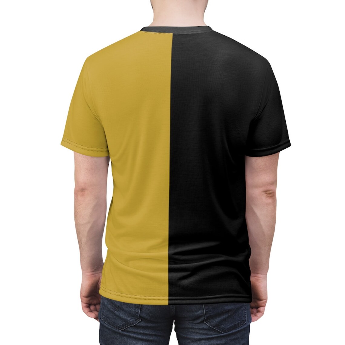 Half Gold & Half Black Two Tone Adult Split Tee Half and Half Shirt - Etsy
