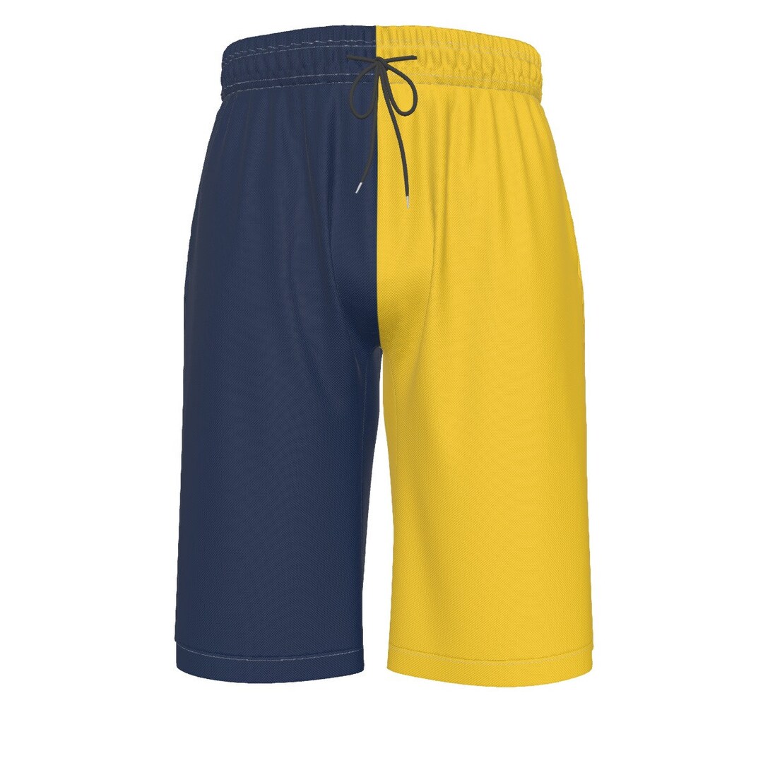 Blue and Yellow Two Color Split Men's Over-the-knee Shorts - Etsy