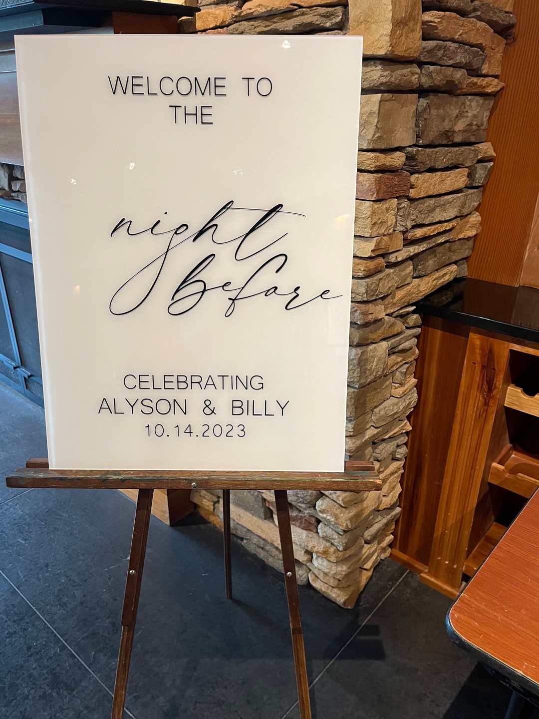 Rehearsal Dinner Sign / the Night Before / Welcome Party / Custom Sign ...