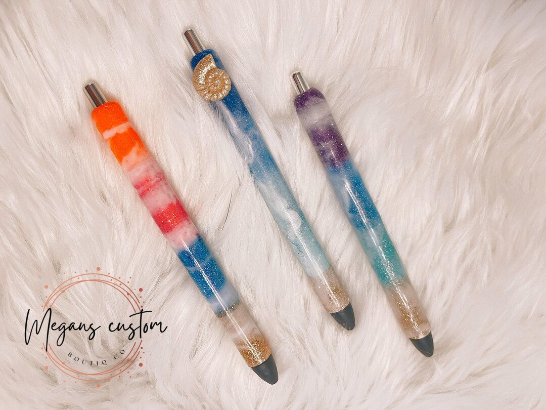 Beach Themed Resin Pens Inc Joy Pens Gel Pens Refillable Pens Etsy