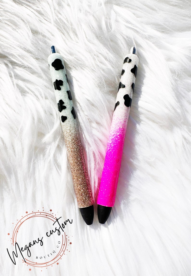 Custom Cow Ombré Glitter Pens - Etsy