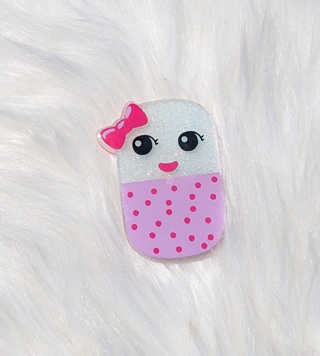 Glittered Pill Badge Reel | Personalized Acrylic ID Holder for ...
