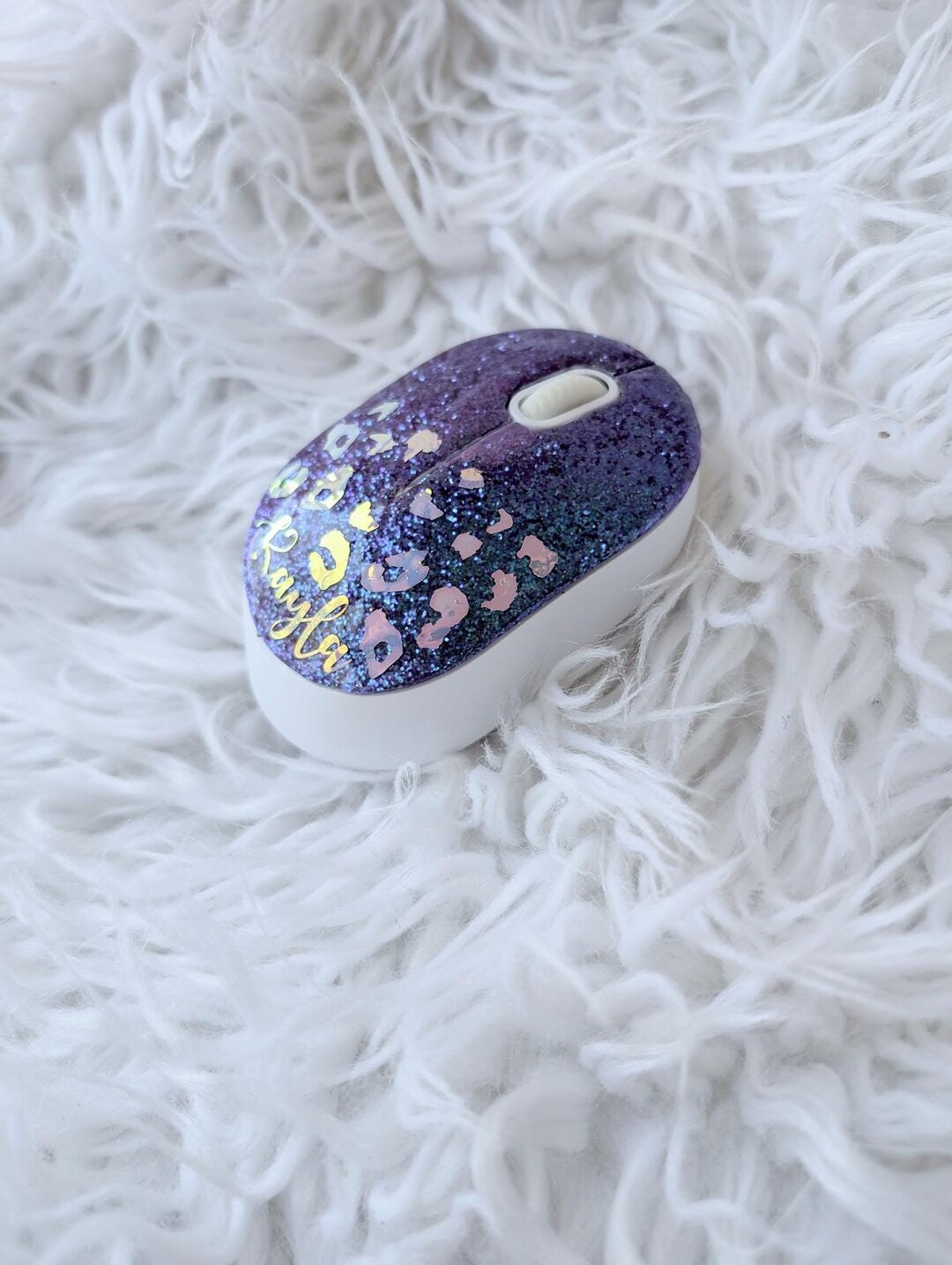 Epoxy Glitter Cheetah Wireless Mouse | Custom Animal Print Mouse ...