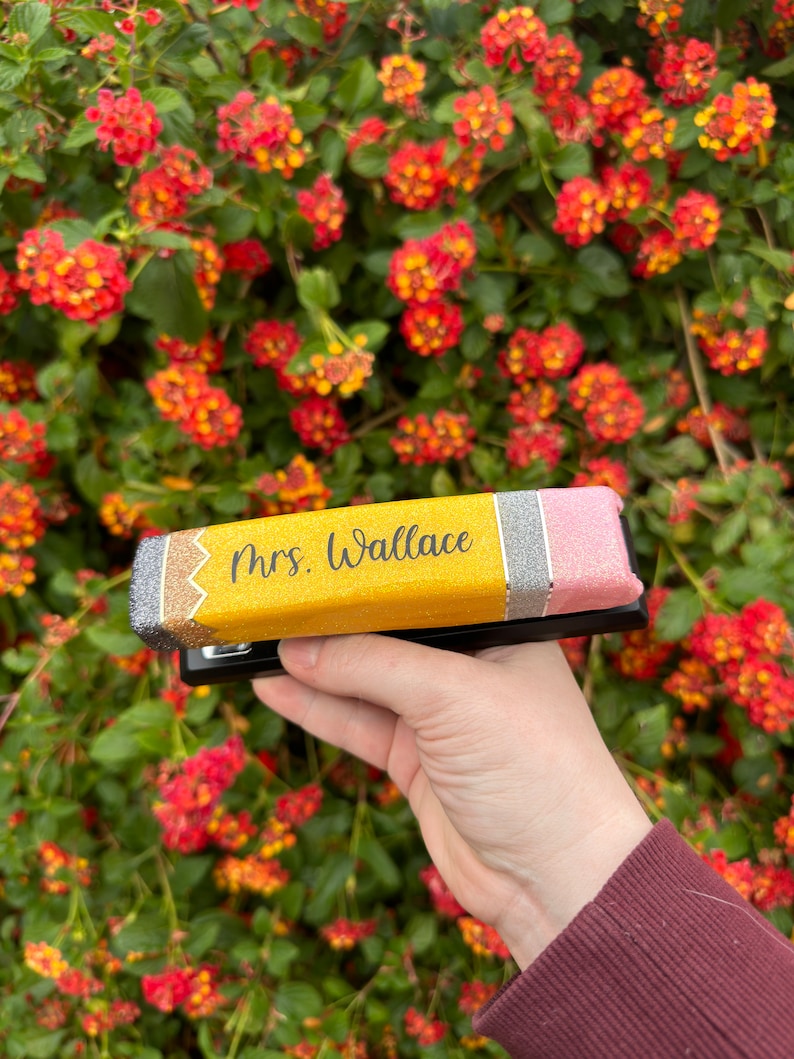Personalized Custom Pencil Glittered Resin Staplers - Etsy
