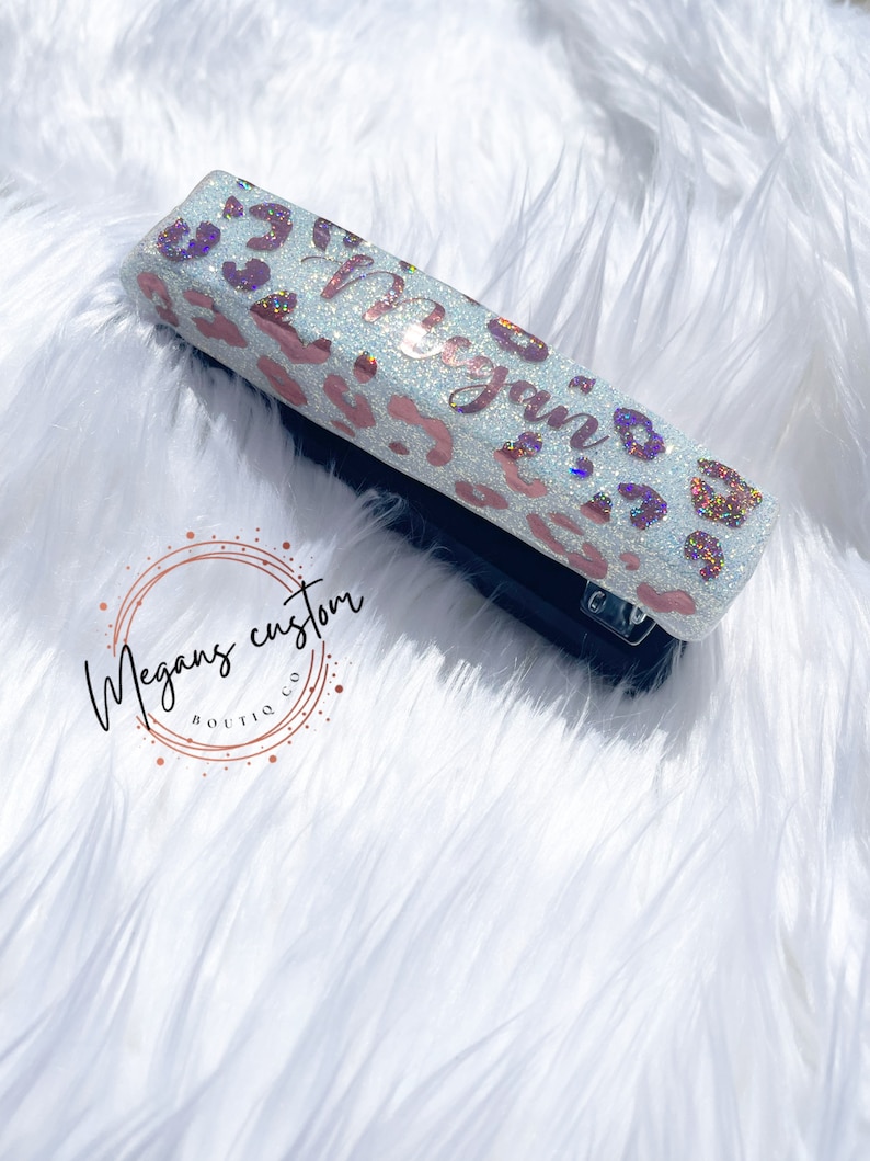 Personalized Custom Cheetah Glittered Resin Staplers - Etsy