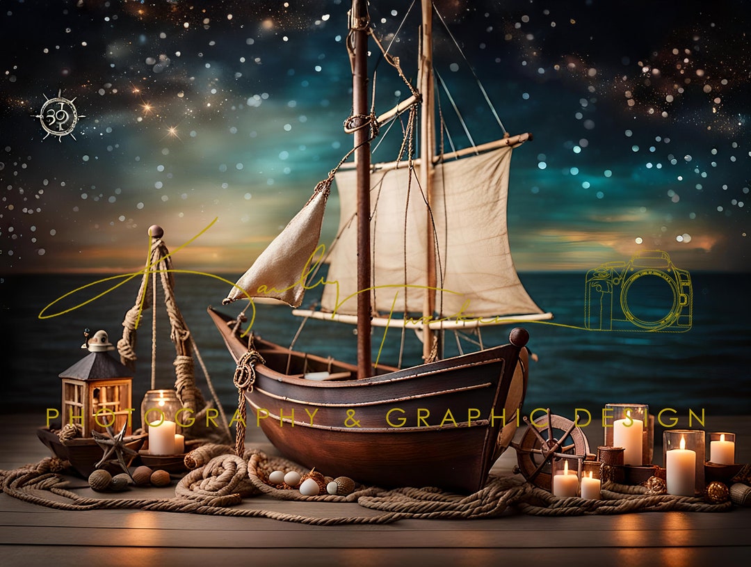 4 Nautical Sailboat Newborn Digital Backdrop Instant Download - Etsy
