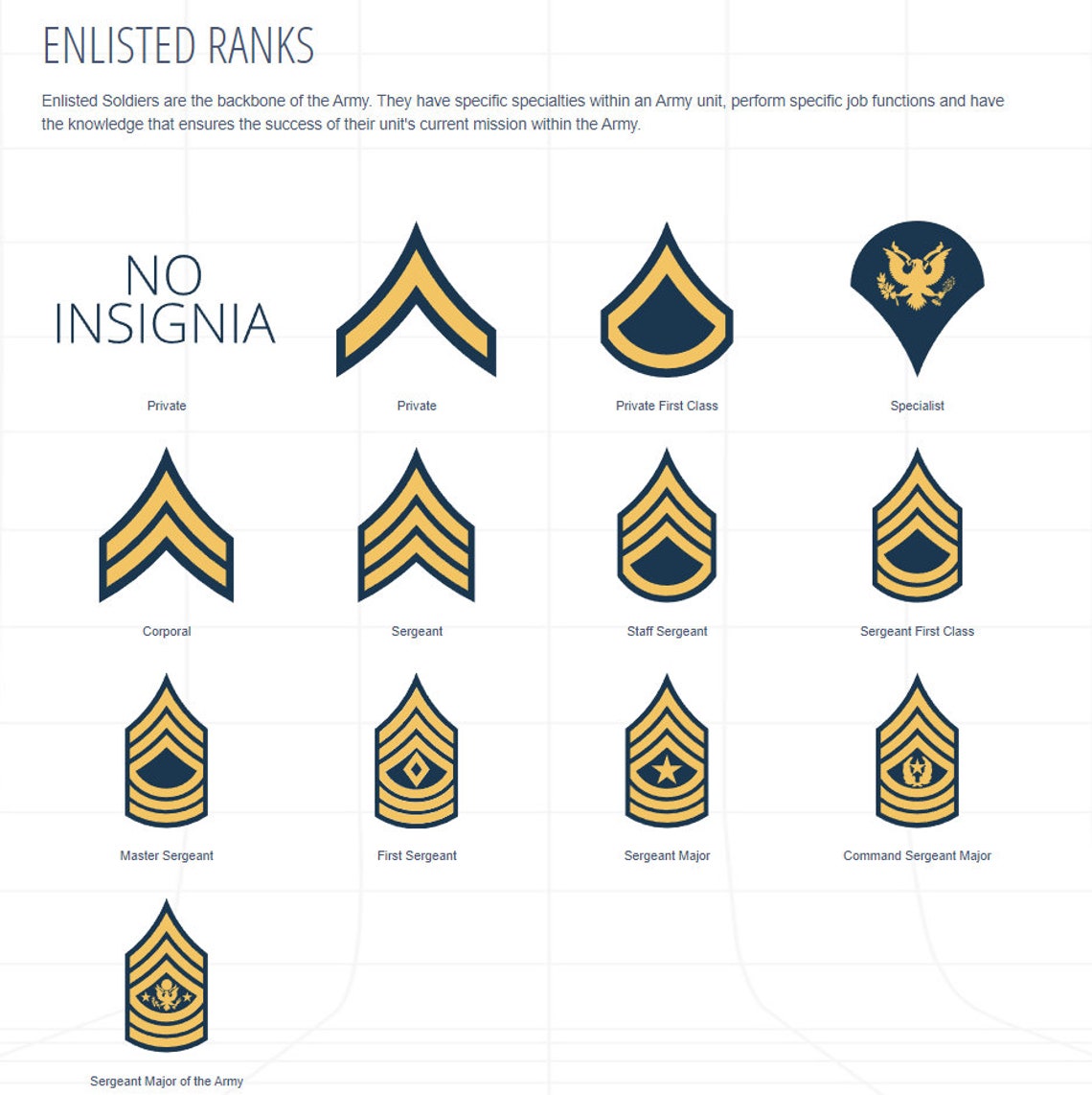 Enlisted Rank US Army MOLLE Patch - Etsy