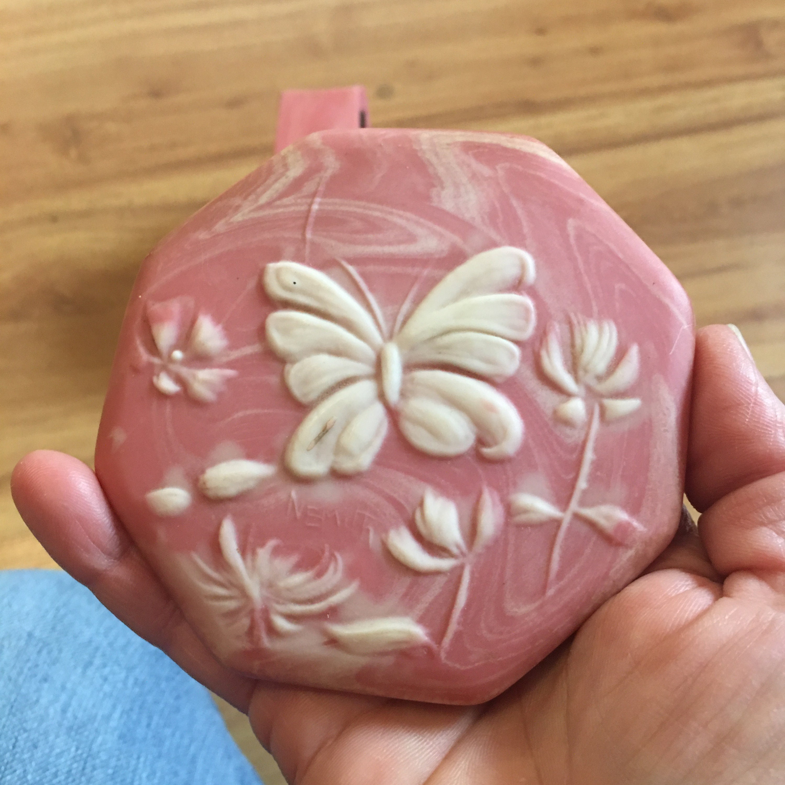 Vintage "incolay" Pink Storage Box By"nemith", Octagon Shape Stone ...