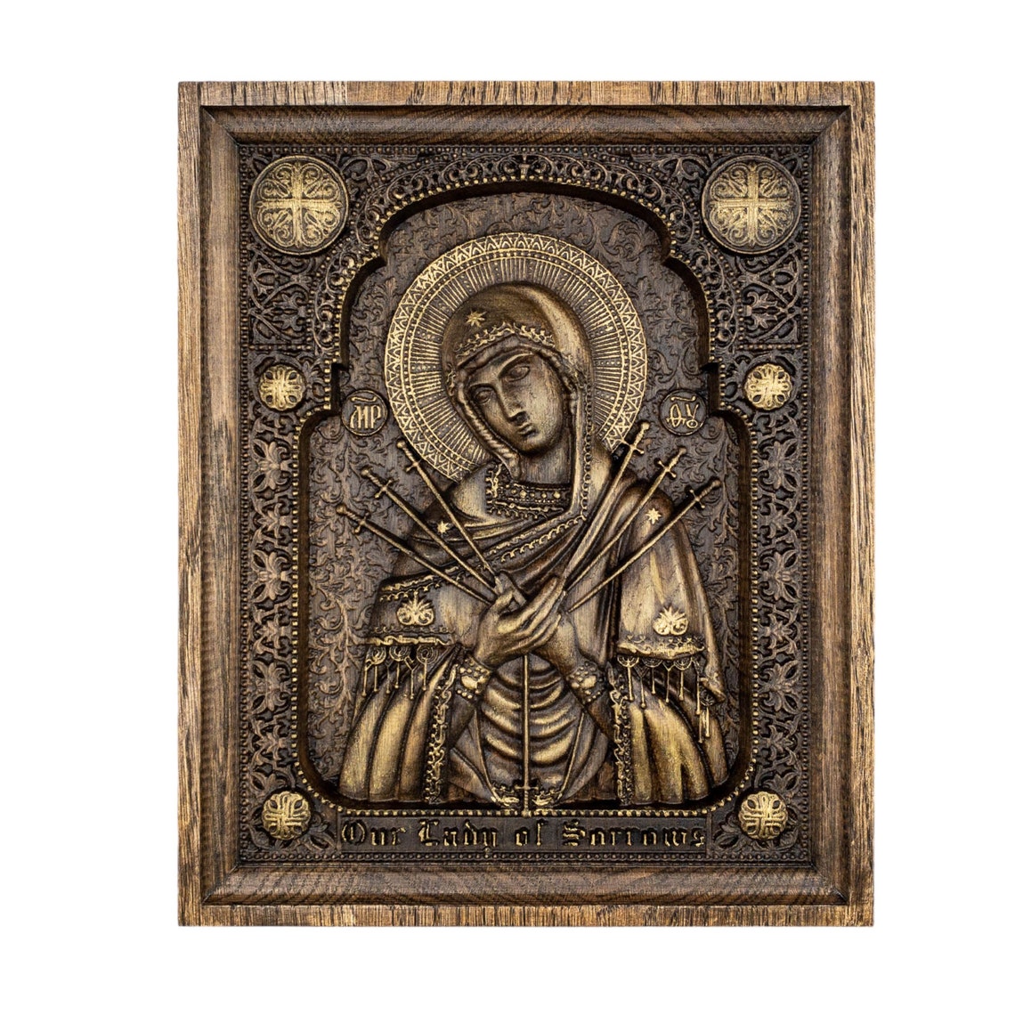 Our Lady of Sorrows, Virgin Mary Icon, Blessed Virgin Mary, Wood ...