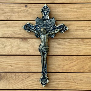 Catholic Cross, St. Benedict Crucifix, Wood Cross, Religious Gift, Wall ...