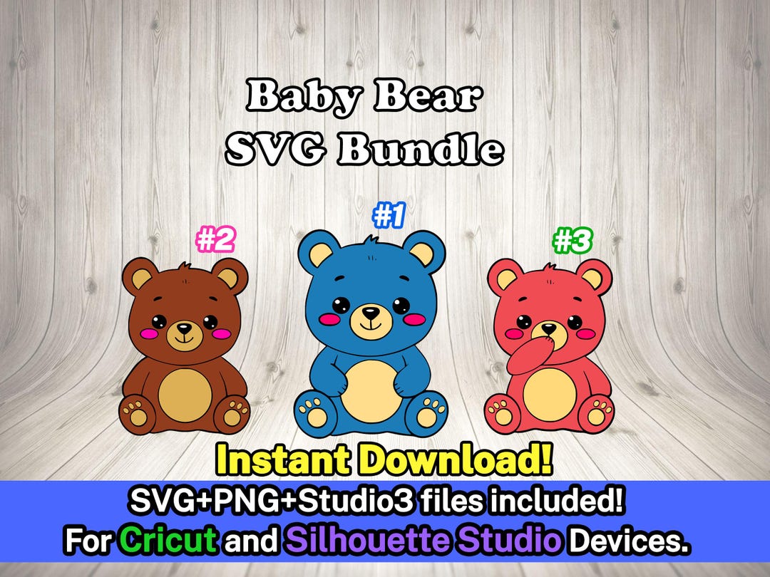 Baby Bear SVG, Woodland Animal Cut File, Cute Bear Clipart for Cricut ...