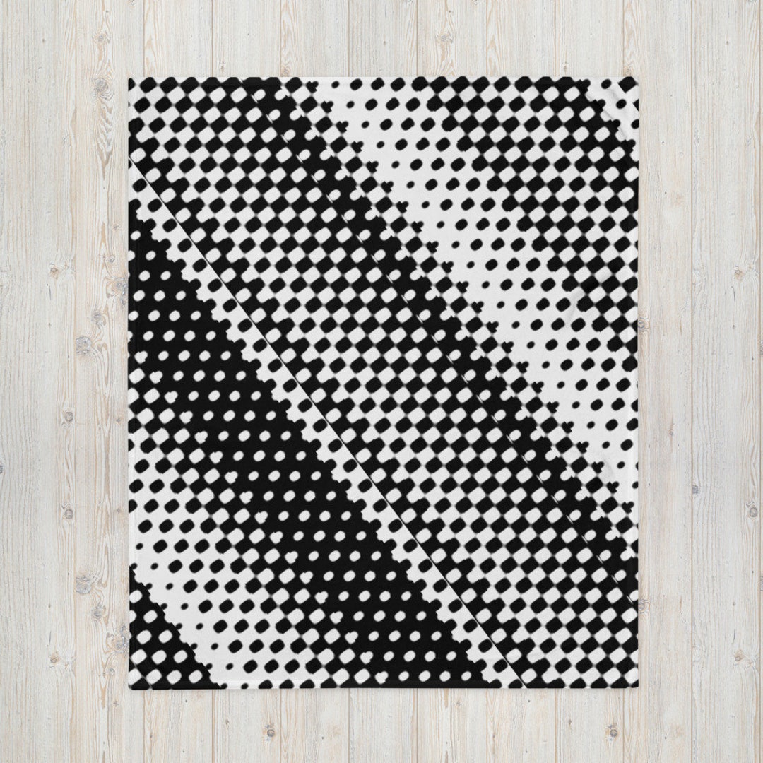 Black & White Slant Dots Throw Blanket - Etsy