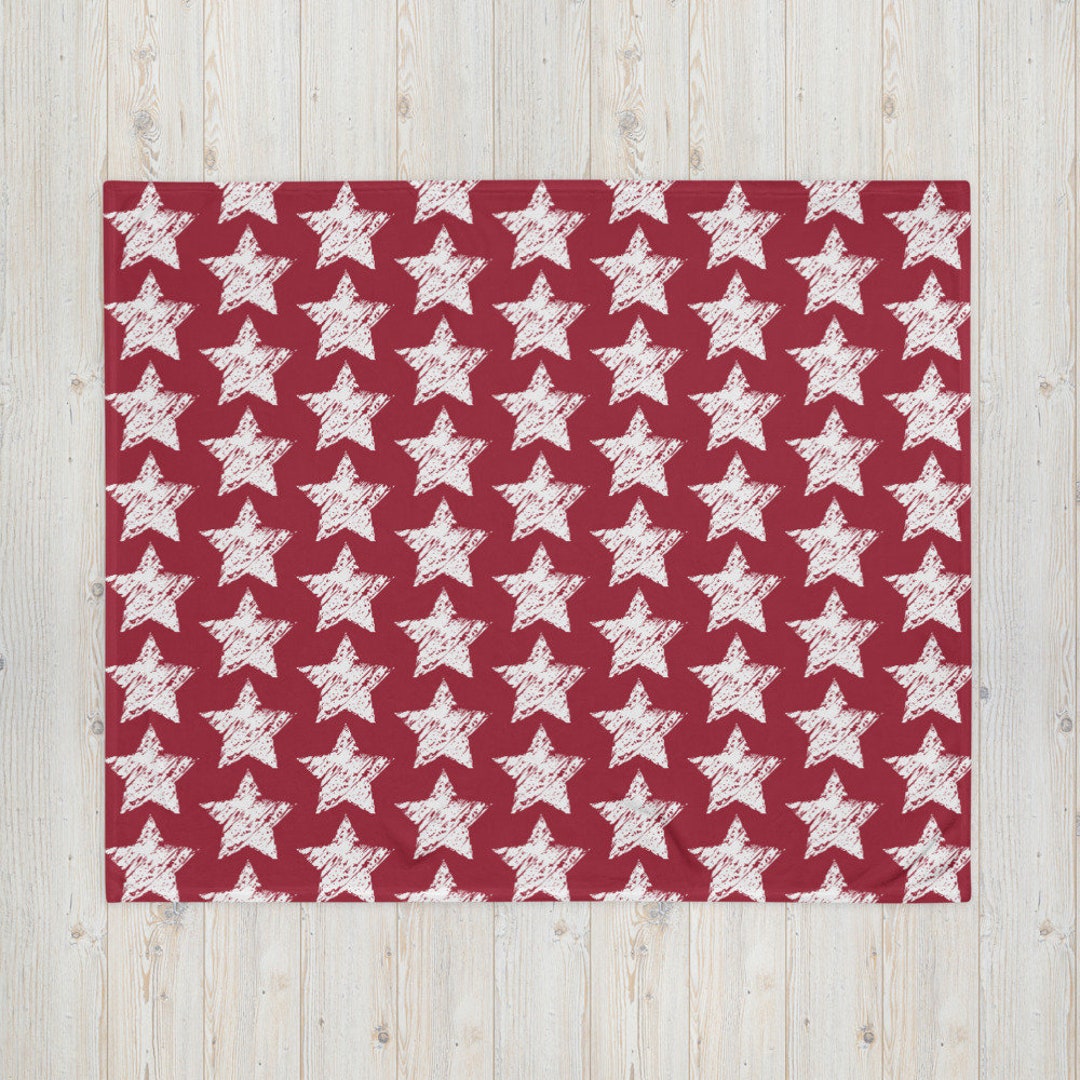 Razorback Red With White Stars Throw Blanket - Etsy