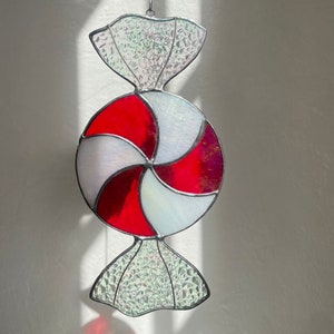 Peppermint Candy Ornament, Stained Glass Peppermint Candy, Stained ...