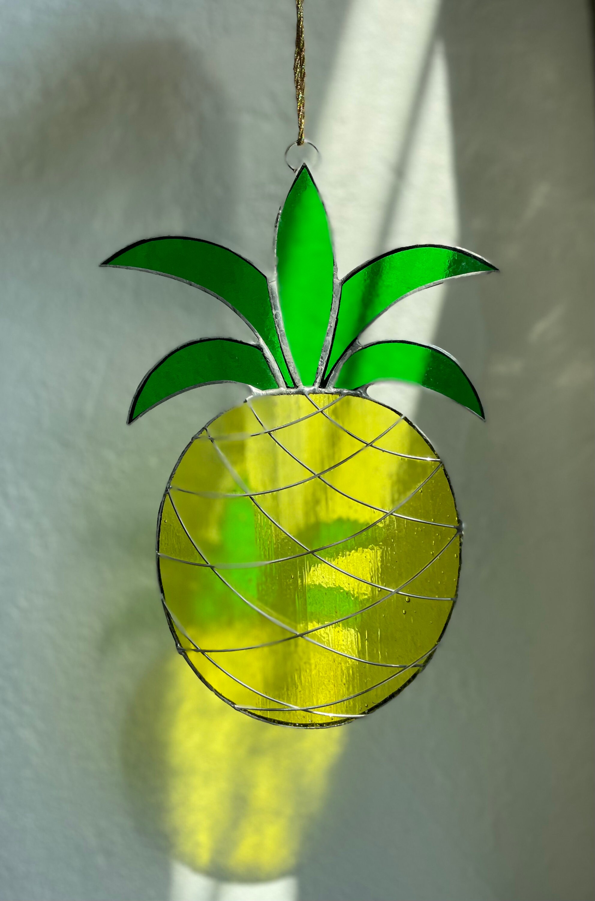 Glass Pineapple Suncatcher Stained Glass Pineapple Tropical - Etsy