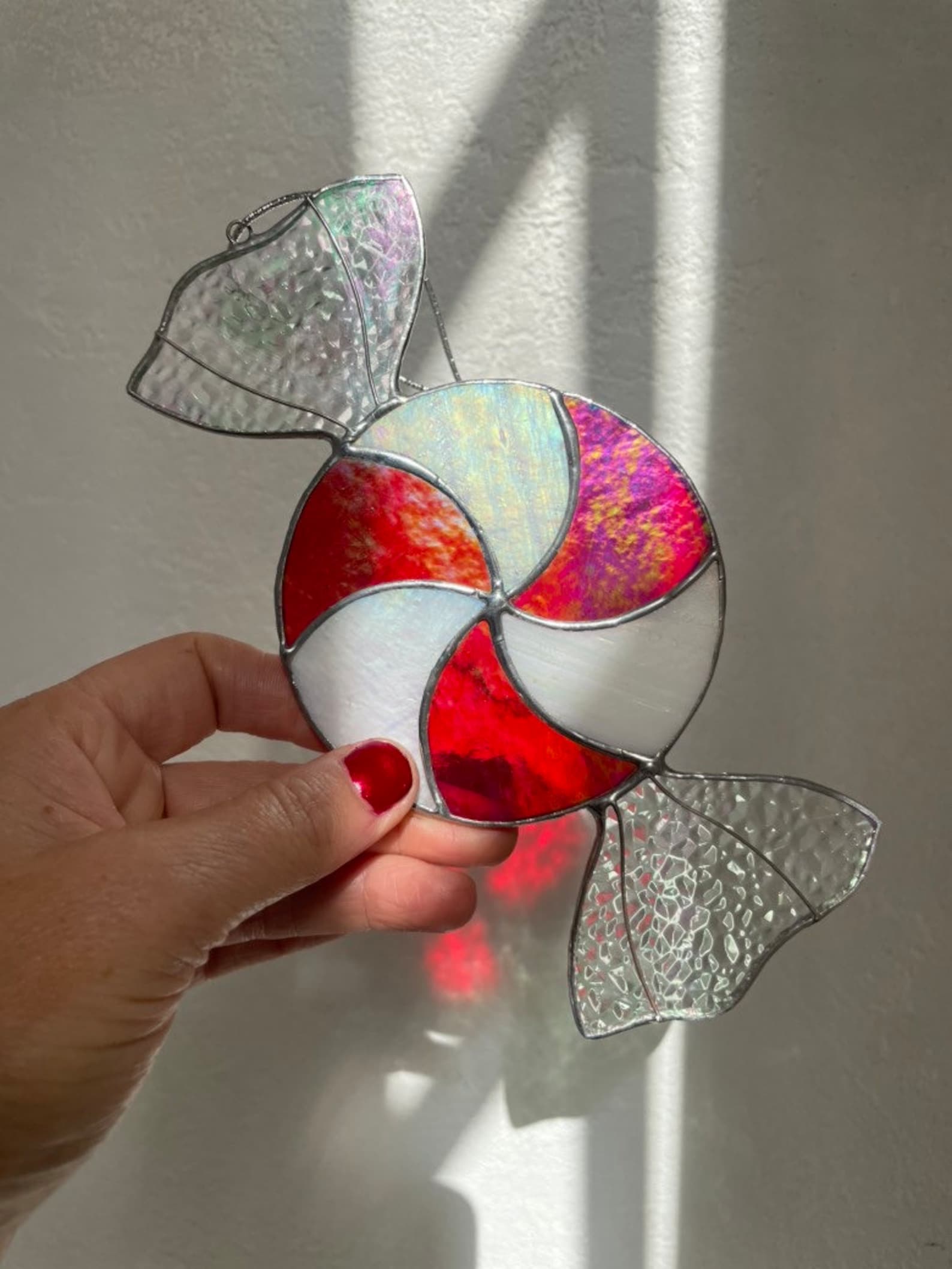 Peppermint Candy Ornament Stained Glass Peppermint Candy - Etsy