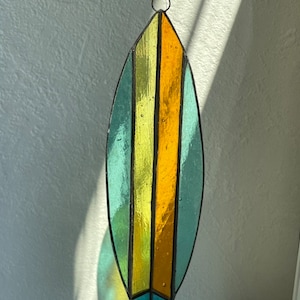 Hawaiian Surfboard, Stained Glass Surfboard Suncatcher, Vintage ...