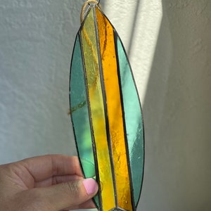 Hawaiian Surfboard, Stained Glass Surfboard Suncatcher, Vintage ...