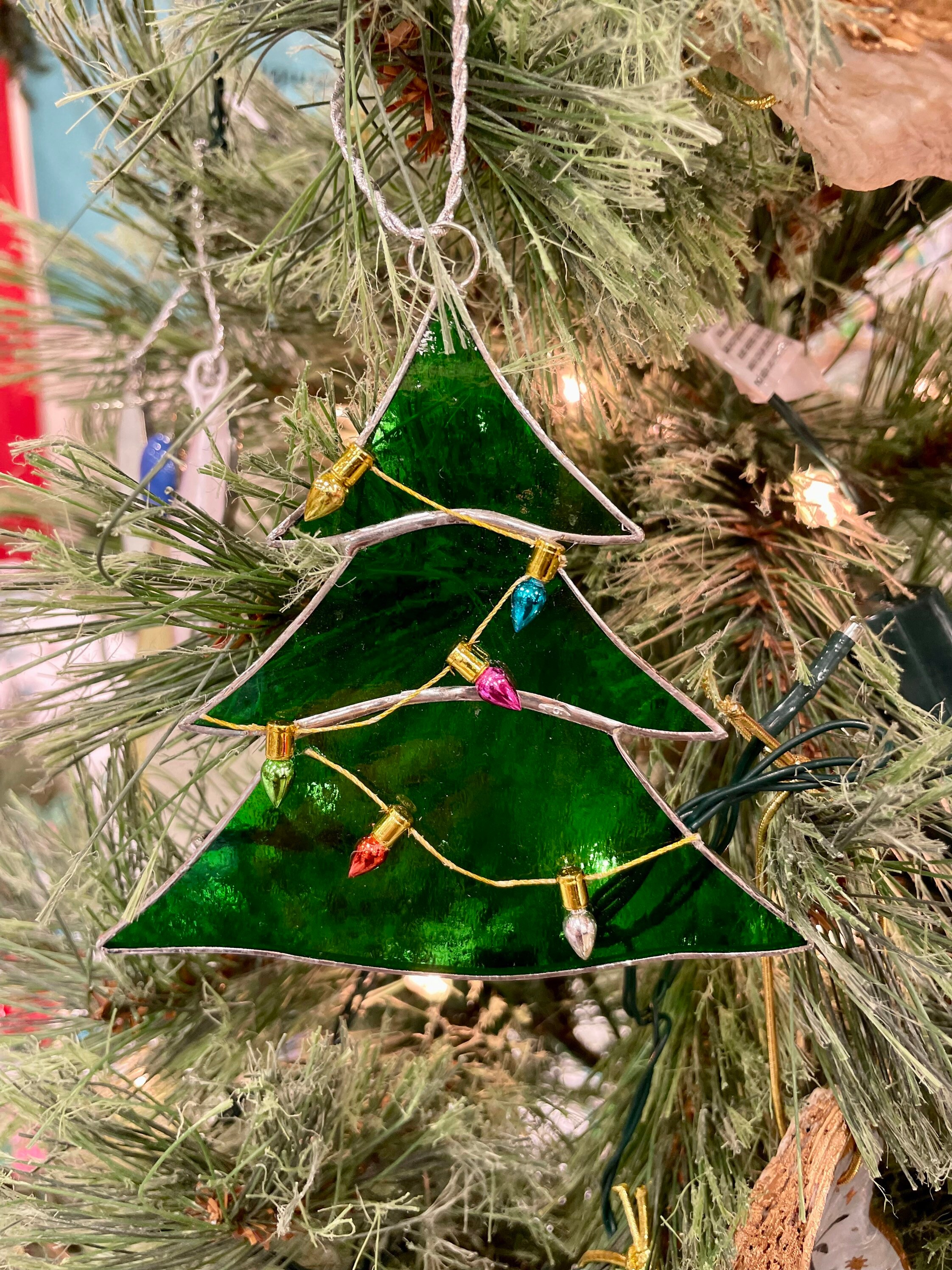 Stained Glass Christmas Tree Ornaments - Etsy