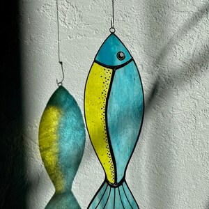 Pattern, Stained Glass Fish on A Hook Suncatcher Pattern, Stained Glass ...