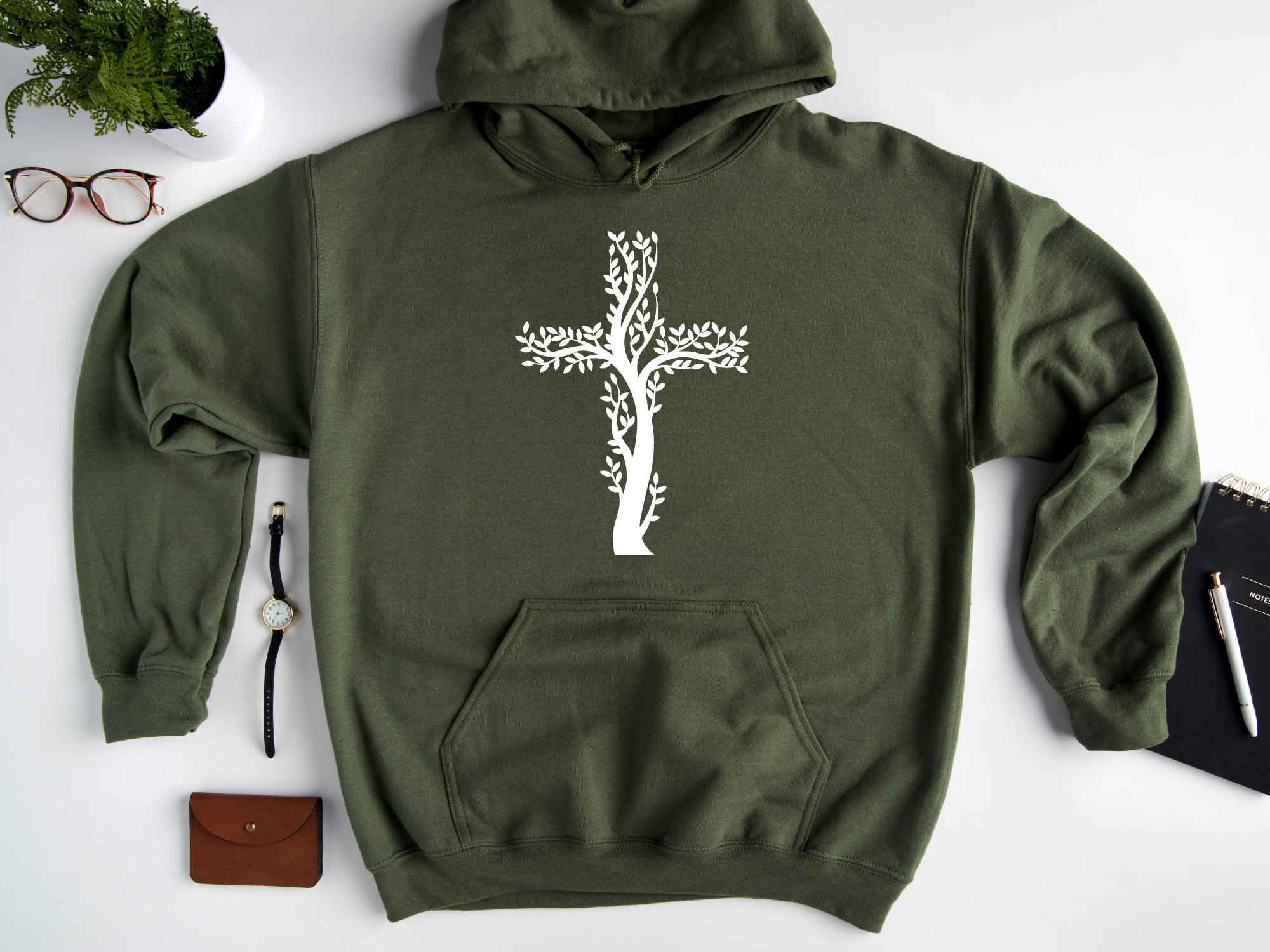 Christian Cross Hoodie Cross Tree Floral Tee Sweatshirt - Etsy