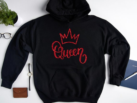 Glitter Queen Sweatshirt Queen Crown Hoodie Mother's - Etsy