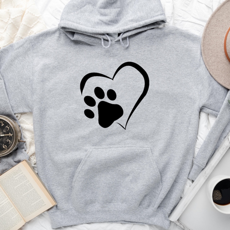 Paw Heart Dog Hoodie - Etsy