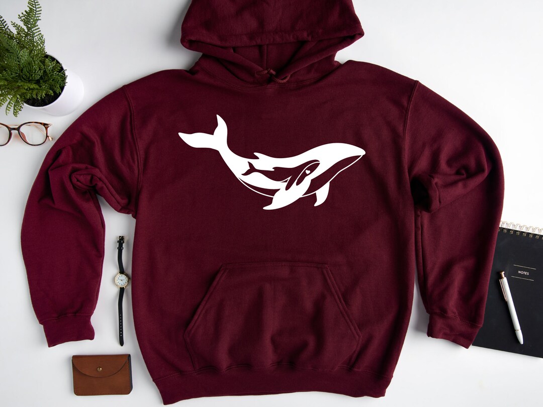 Whale Sweatshirt, Whale Calf Hoodie, Whale Lover Gift, Wildlife Sweater ...