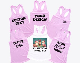 Custom Women's Crop Tank Top, Personalized Logo Racerback Tank, Your ...