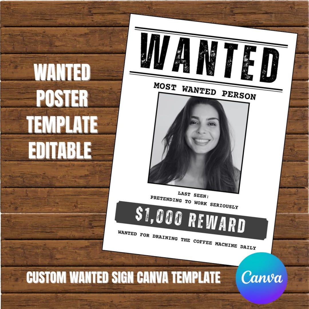 Wanted Person Poster | Editable on Canva | Western Party Decor ...