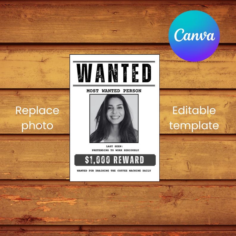 Wanted Person Poster | Editable on Canva | Western Party Decor ...