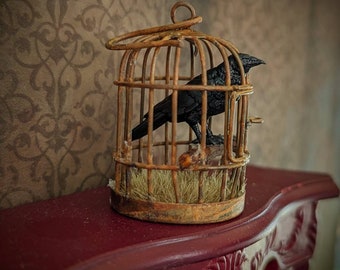 Raven in Cage - Etsy