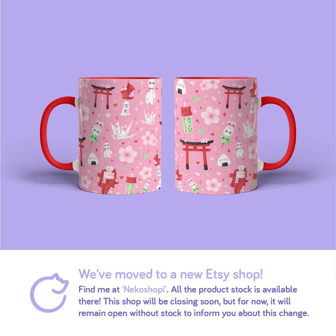 Hanami Japan Mug Cherry Blossom Sakura Torii Japon Dango Teru Teru ...