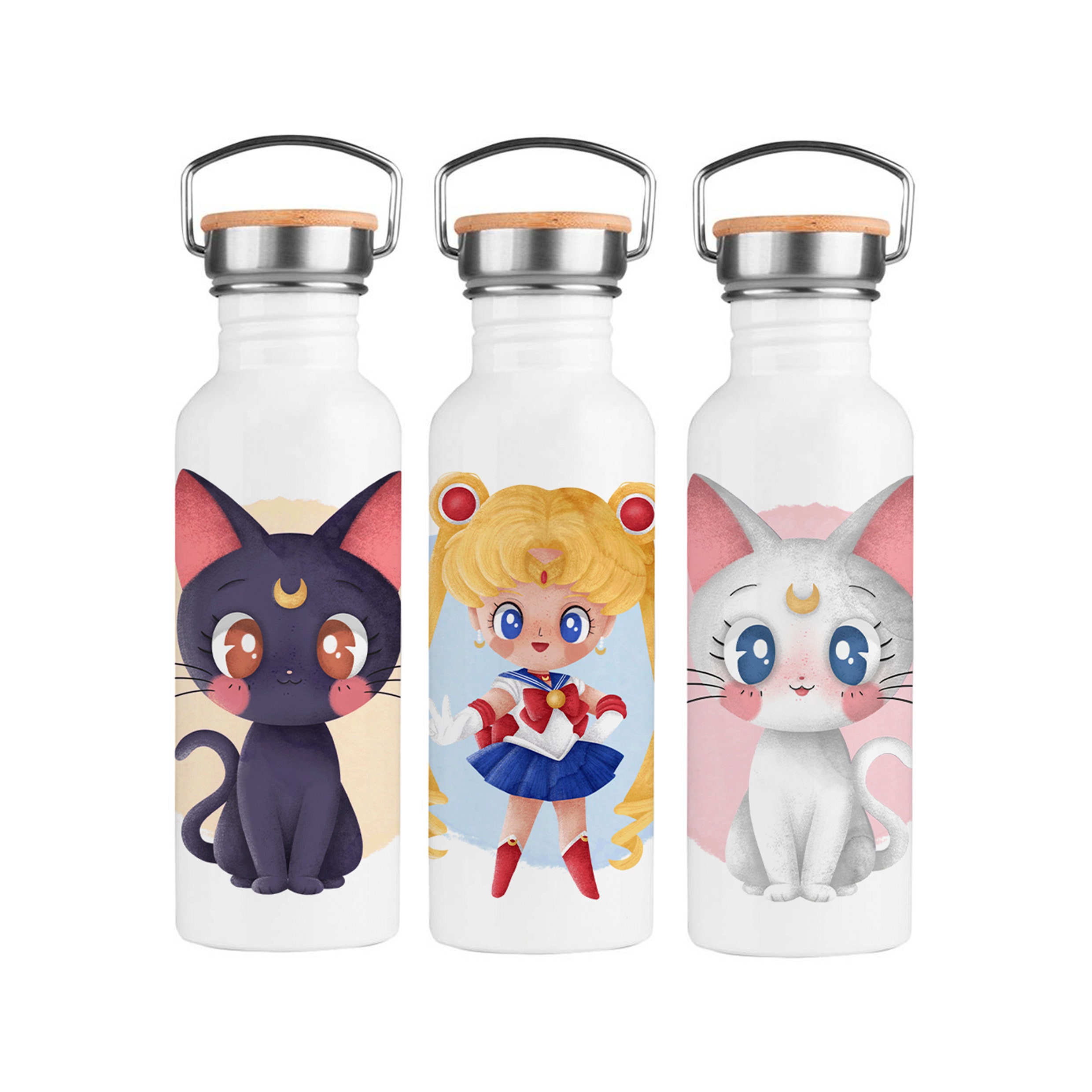 Sailor Moon Water Bottle Usagi Tsukino Luna Artemis Cat - Etsy