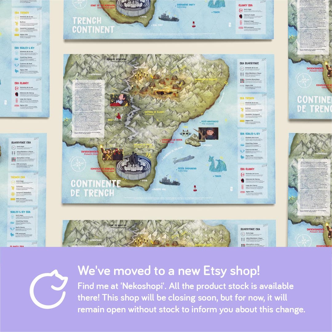 Trench Map ENG/SPA 50x70 Twenty One Pilots, Clique Art, Clancy, Trench ...