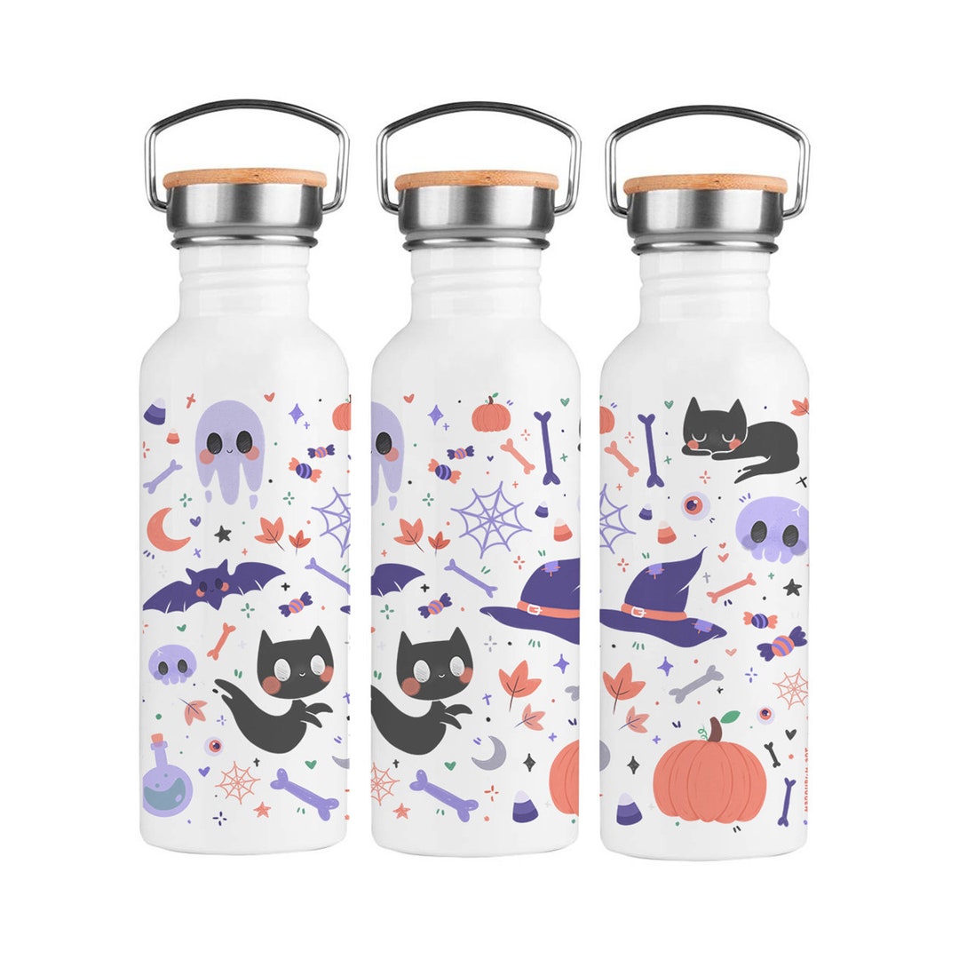 Halloween Spooky Season Bottle, Black Cat Ghost Witches Esoteric ...
