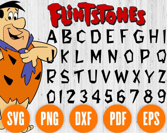 Flintstones Font SVG Flintstones Alphabet Flintstones | Etsy