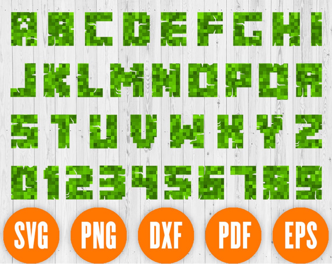 Minecraft Schrift SVG Minecraft Alphabet Minecraft | Etsy