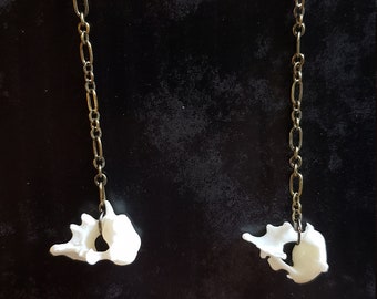 Brass & Bone Rattlesnake Vertebrae Earrings - Etsy