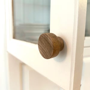 Set of 6 Round Brown Wood Cabinet Handles Furniture Drawer Pulls ...