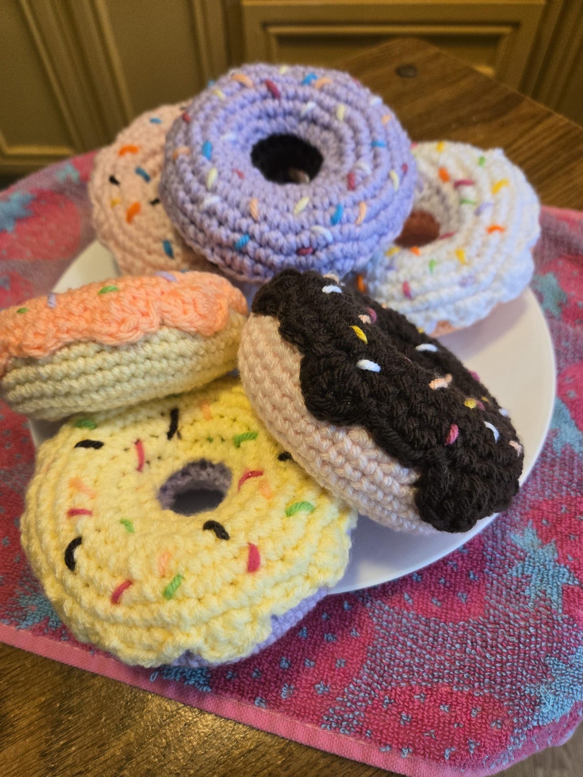 6 Piece Set Ready Made Sensory Pretend Play Food Donuts Kids Kitchen ...