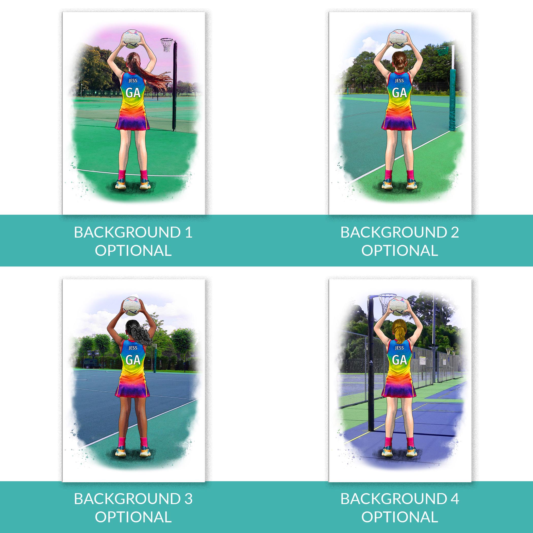 Personalised Netball Gift for Girls | Giclée Art Print | Custom Netball ...